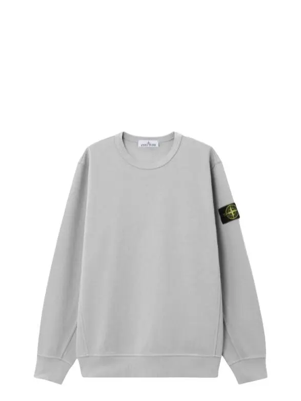 Stone Island Regular-fit Crewneck Sweatshirt With Badge - Grey
