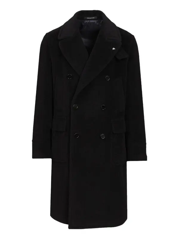 Tagliatore Double-breasted Lapel Coat - Black