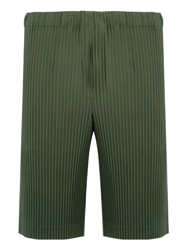 Issey Miyake Homme Plissé Pleated Straight-leg Shorts - Green