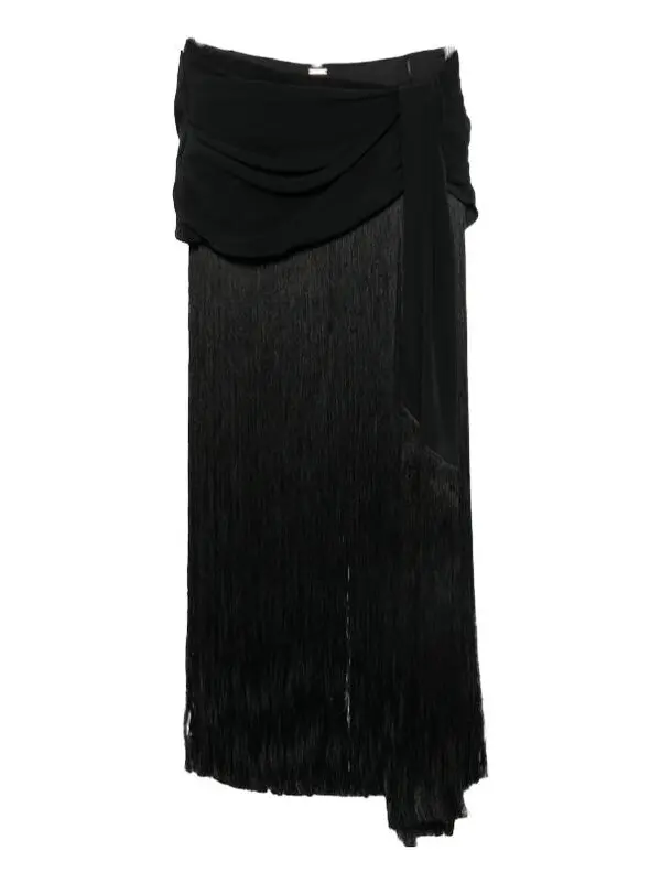 Cult Gaia Floor-length Skirt With Tassel Detailing - Black