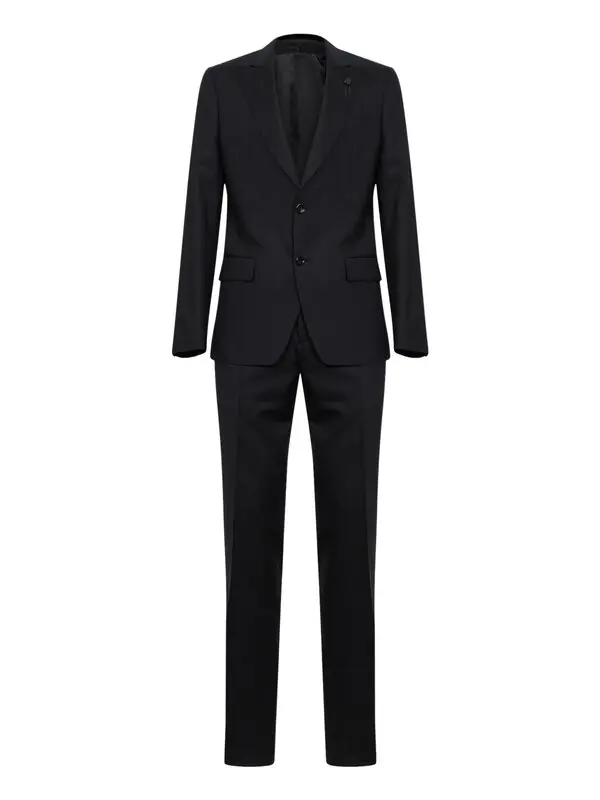 LARDINI Single-breasted Blazer And Trousers Set - Black