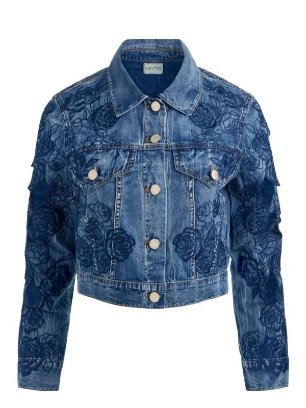 ALICEOLIVIA Alice+olivia Chloe Laser-cut Denim Jacket - Blue