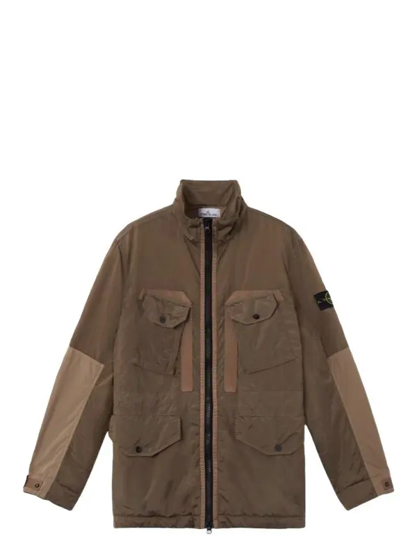 Stone Island Patch Pocket Zip-up Jacket - Army Green