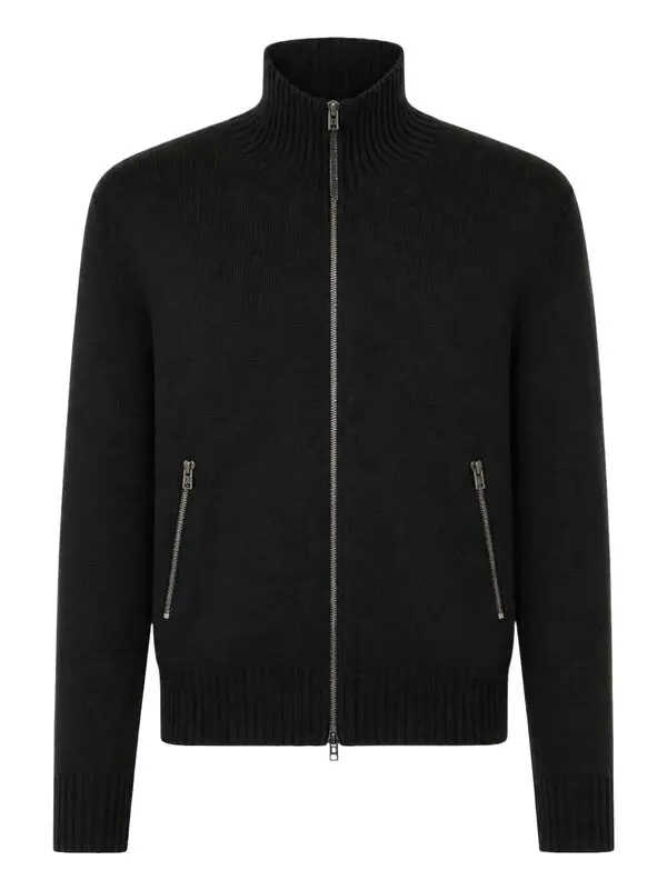 TOM FORD High Neck Zip Cardigan - Black
