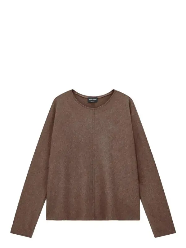 Giorgio Armani Seam-detail Knitted Sweater - Brown