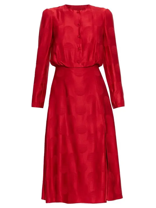 Valentino Garavani All-over Patterned Crewneck Dress - Red
