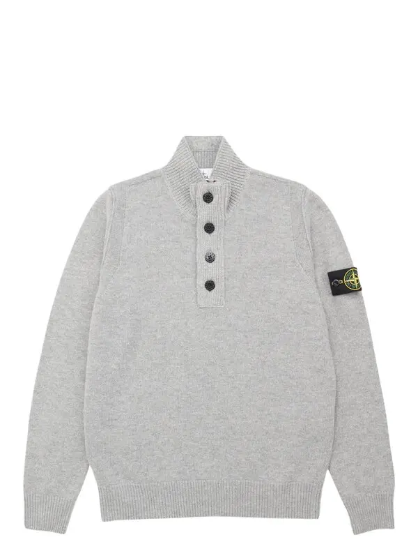 Stone Island Regular Fit Half-zip Sweater With Button Fastening - Grey