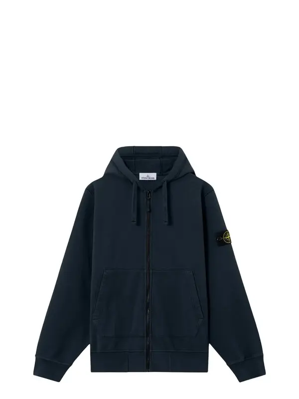 Stone Island Long Sleeve Zip-up Sweatshirt - Blue
