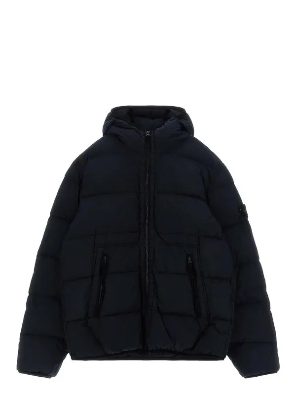 Stone Island Hooded Down Jacket - Blue