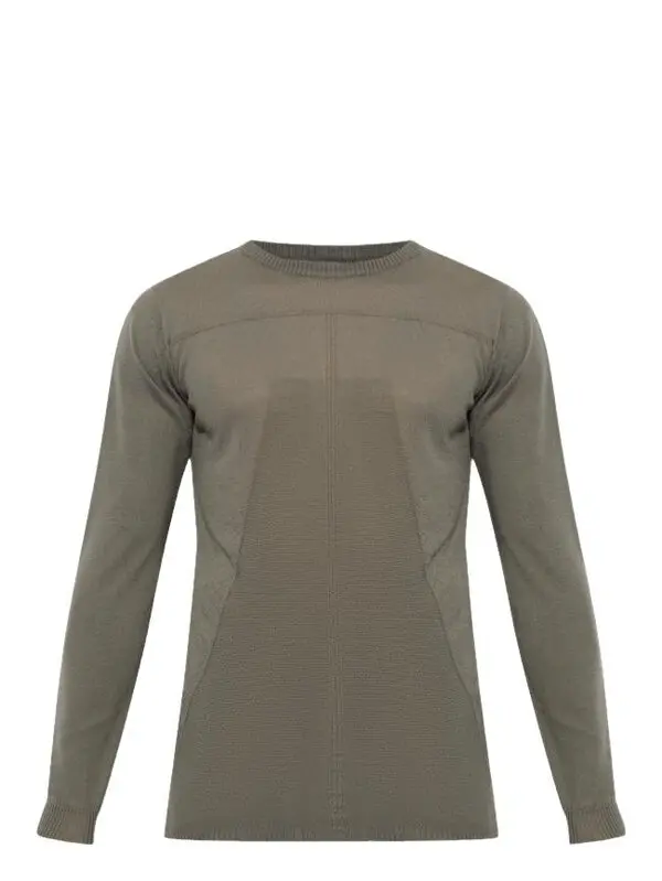 Rick Owens Ribbed Panel Knitted Sweater - Green