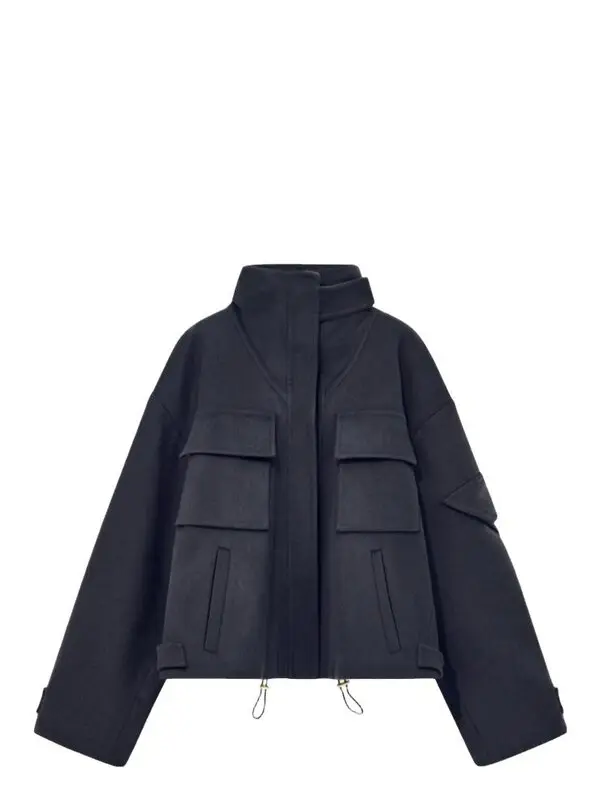 Giorgio Armani Multi-pocket Drawstring Coat - Grey
