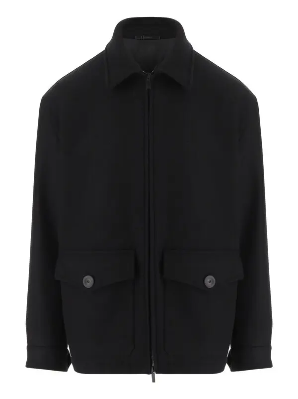 Giorgio Armani Zip-front Flap-pocket Coat - No