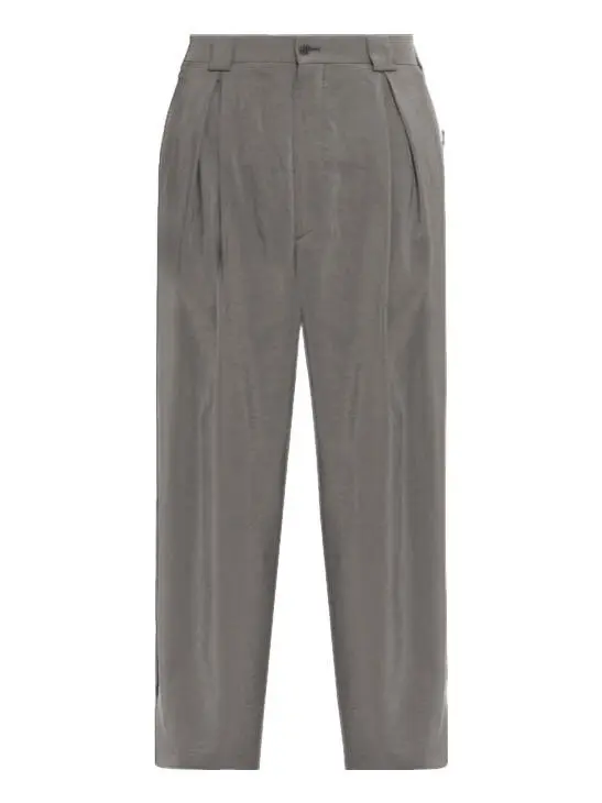 Giorgio Armani Pleated Straight-leg Trousers - Gray