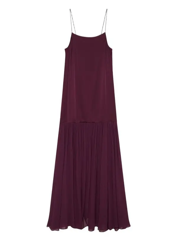 ANINE BING Clementine Pleated Skirt Maxi Dress - Red