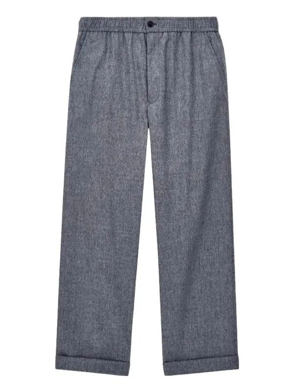 Giorgio Armani Straight-leg Rolled-up Casual Pants - Light Gray