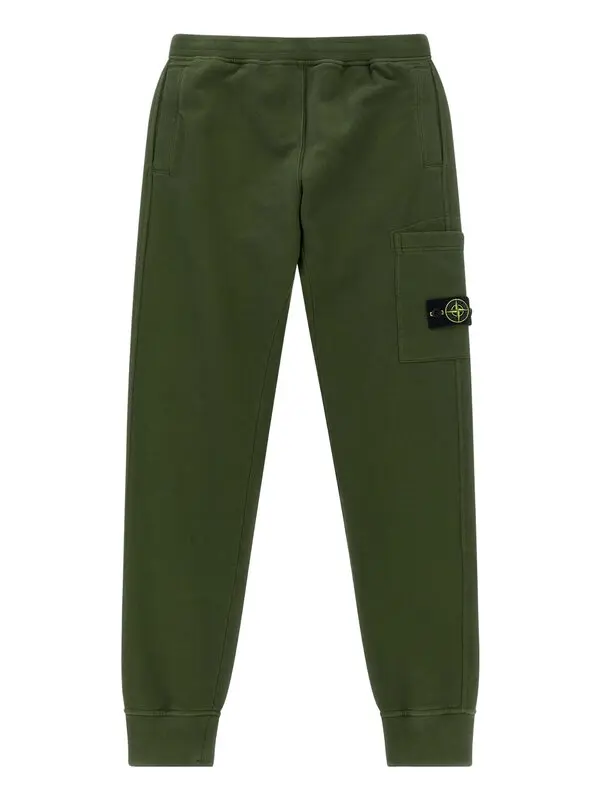 Stone Island Cotton Cargo Pants With Detachable Compass Badge - Green