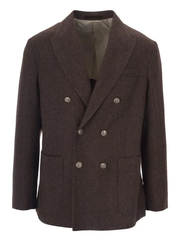 Eleventy Double-breasted Suit Jacket - Black