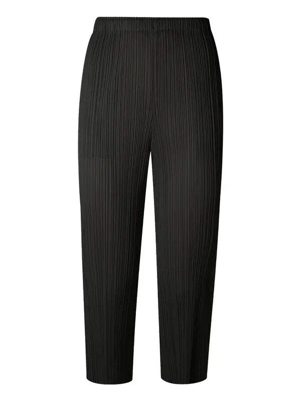 PLEATS PLEASE BY ISSEY MIYAKE Pleated Straight-leg Trousers - Black