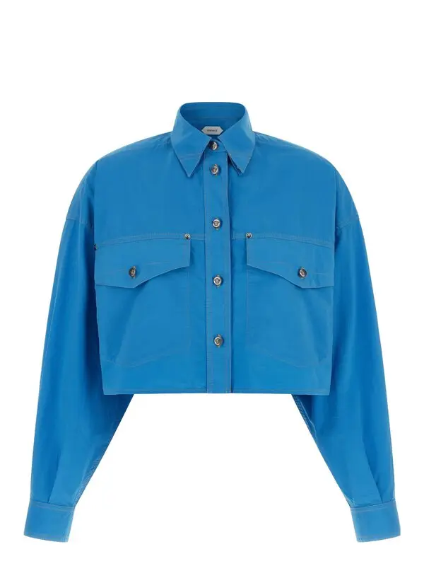 Versace Medusa Head Button Shirt - Blue