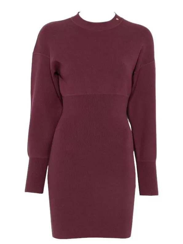 ANINE BING Ribbed-knit Long-sleeve Mini Dress - Red