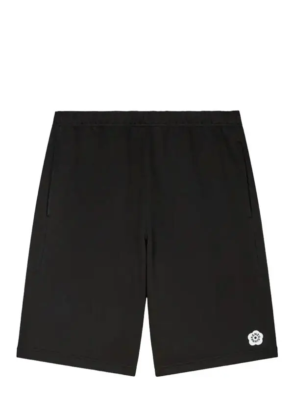 Kenzo Boke Flower 2.0 Appliqué Wide Leg Shorts - Black