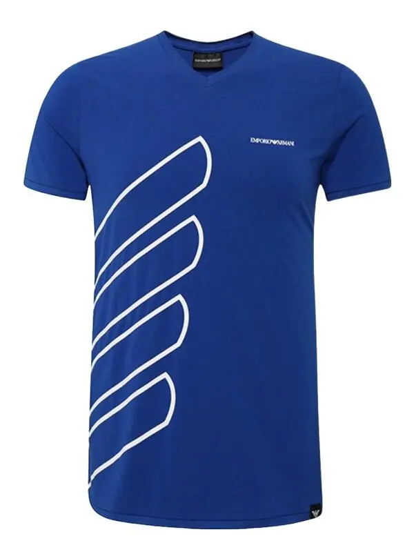 Emporio Armani V-neck Short-sleeved T-shirt - Blue