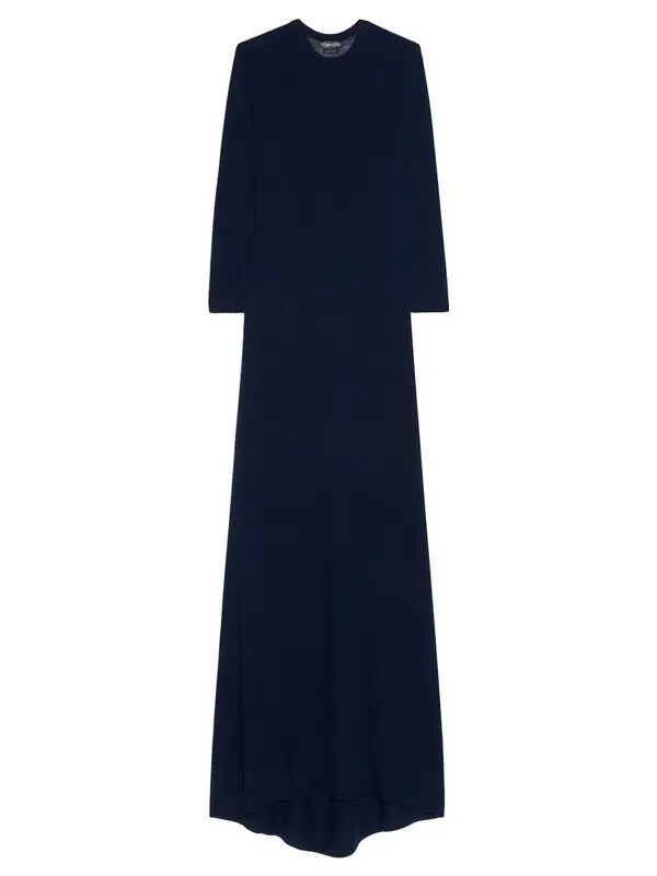 TOM FORD Cashmere Silk Blend Maxi Dress - Navy