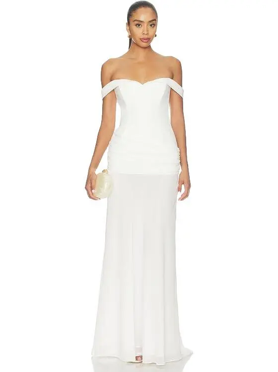 Arcina Ori Off-the-shoulder Gown With Boning - Ivory