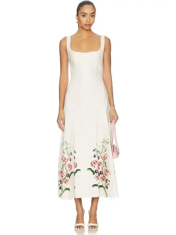 Clea Charlie Pleat Dress - Passiflora