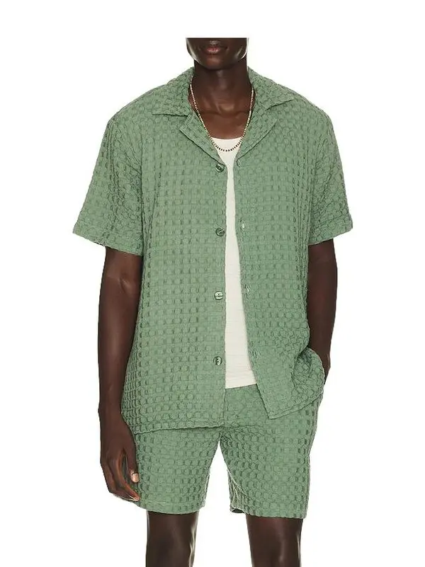 Oas Waffle Cuba Shirt - Green