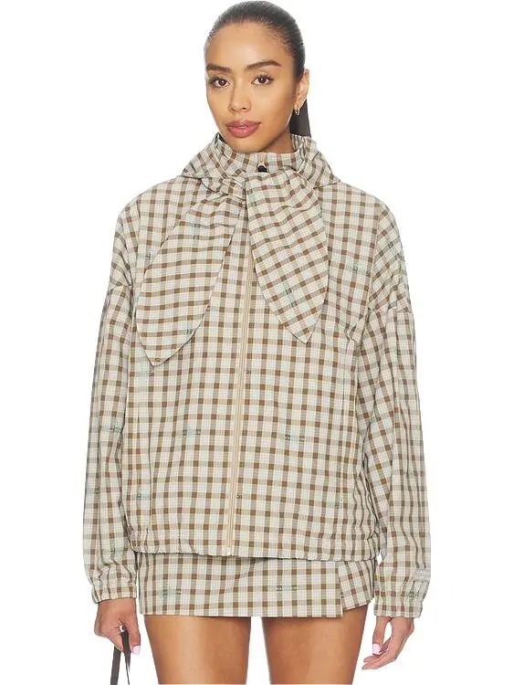 Sandy Liang Eddy Zip-up Jacket - Brown Multi