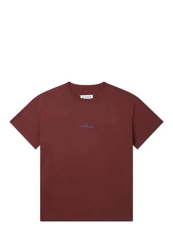 MAISON MARGIELA Logo-embroidered Cotton-jersey T-shirt - Red