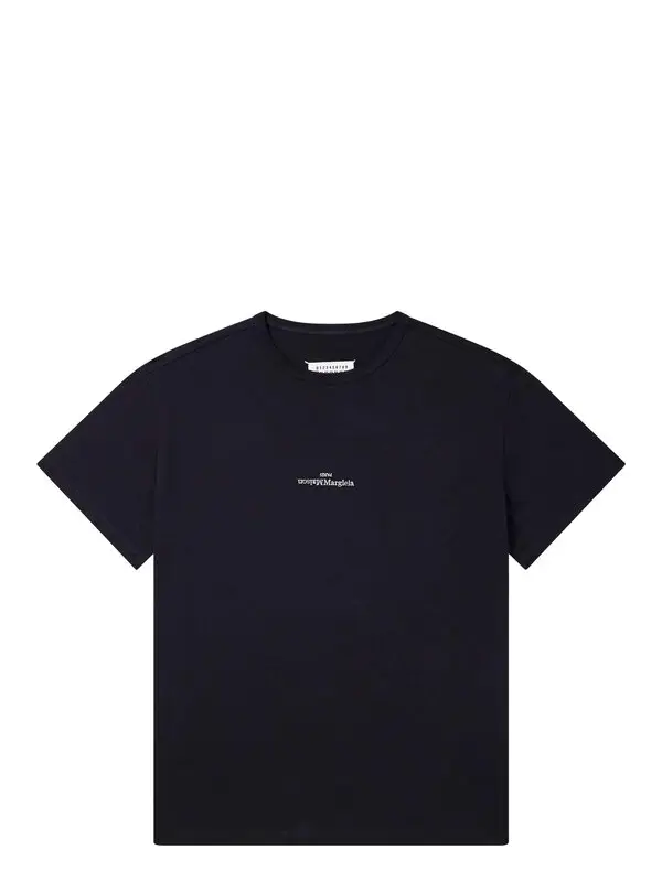 MAISON MARGIELA Logo-embroidered Cotton-jersey T-shirt - Black