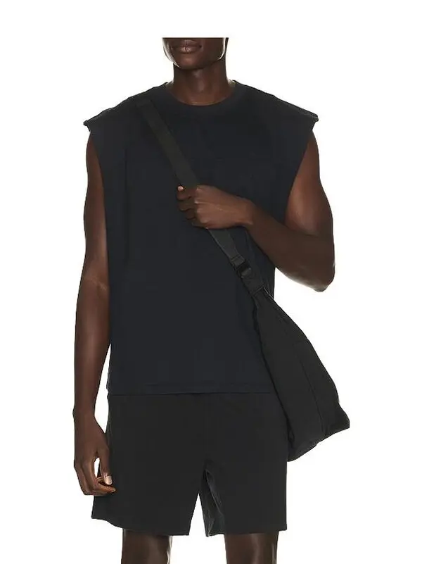 SKIMS Heavyweight Cotton Cropped Cutoff Tee In Black - Obsidian