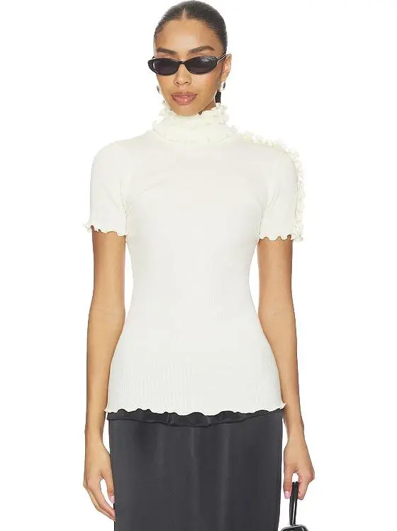 OPERASPORT Viola Ribbed Mockneck Top - Pristine