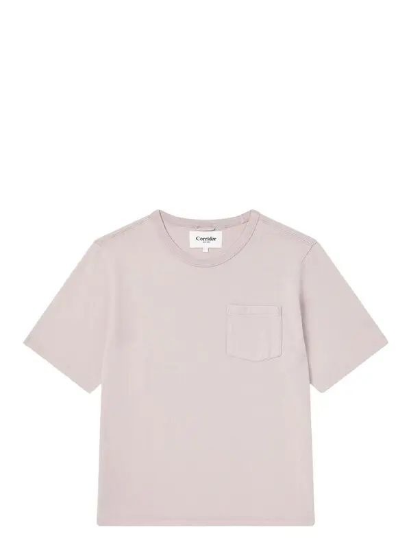 CORRIDOR Garment-dyed Cotton-jersey T-shirt - Pink