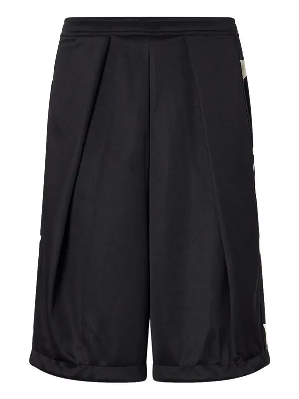 Kapital Kome-kome Straight-leg Satin-jersey Shorts With Star Motifs - Black