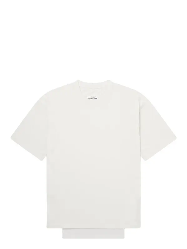 MAISON MARGIELA Layered Cotton-jersey T-shirt - Neutrals