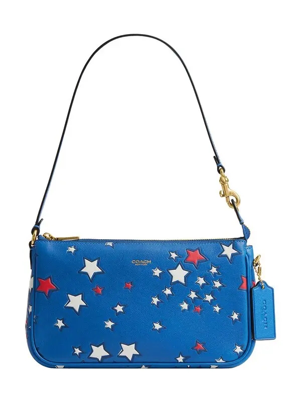 COACH Plaza Bag With Americana Star Print - Brass/deep Sky Multi
