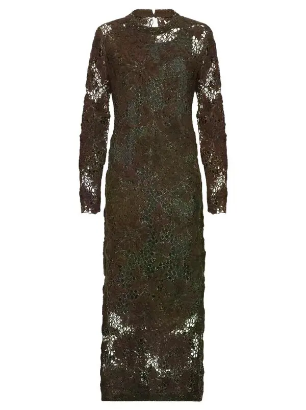 Brunello Cucinelli Sparkling Mohair And Wool Knit Dress - Brown
