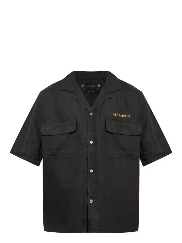 ALLSAINTS Dunloe Embroidered Flap-pocket Shirt - Black