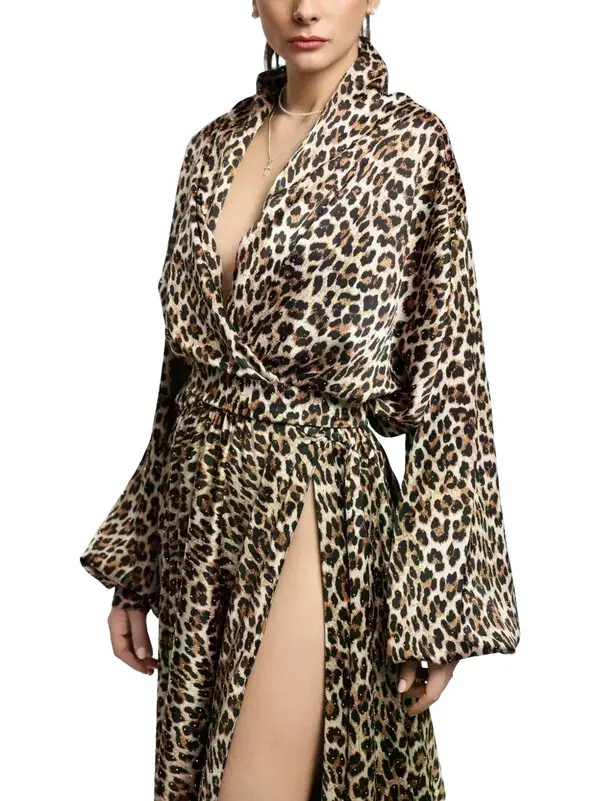 MIAU BY CLARA ROTESCU Leopard-print Maxi Dress - Neutrals