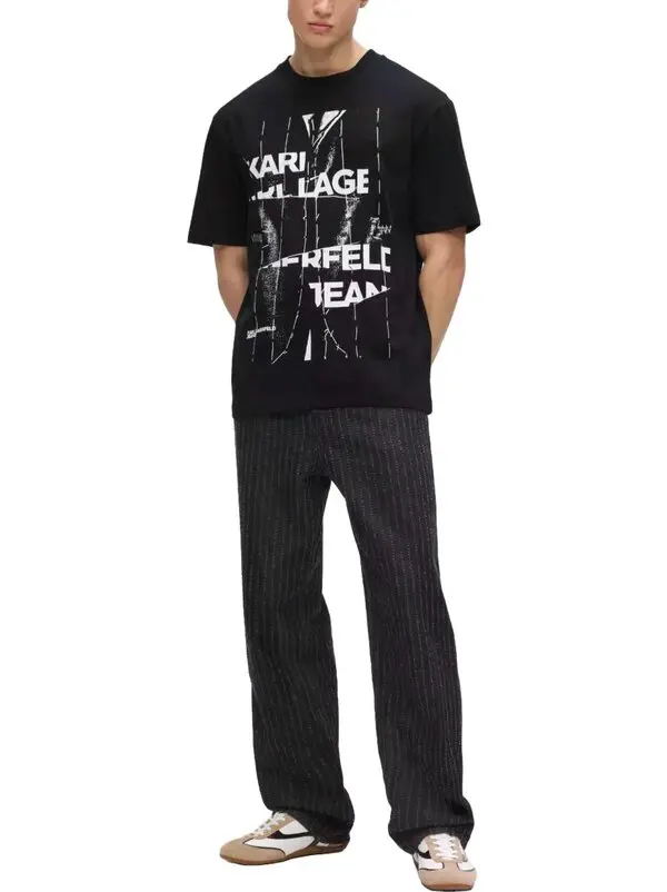 Karl Lagerfeld Graphic Cotton T-shirt - Black