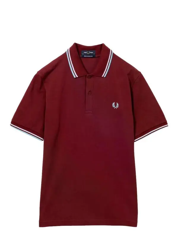 Fred Perry Logo-embroidered Tipped Collar Polo Shirt - Red