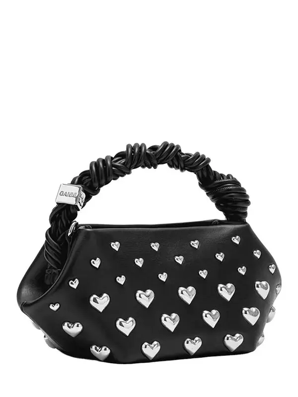 GANNI Mini Bou Heart-stud Tote Bag - Black