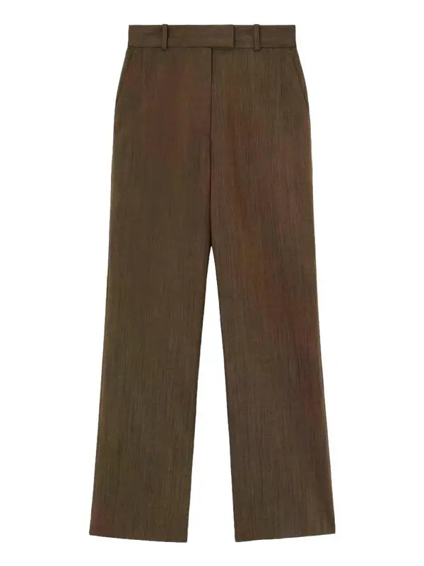GANNI Mélange Effect Tailored Trousers - Brown
