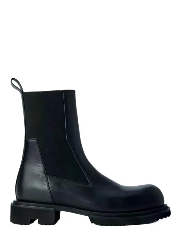 Rick Owens Round-toe Leather Chelsea Boots - Black