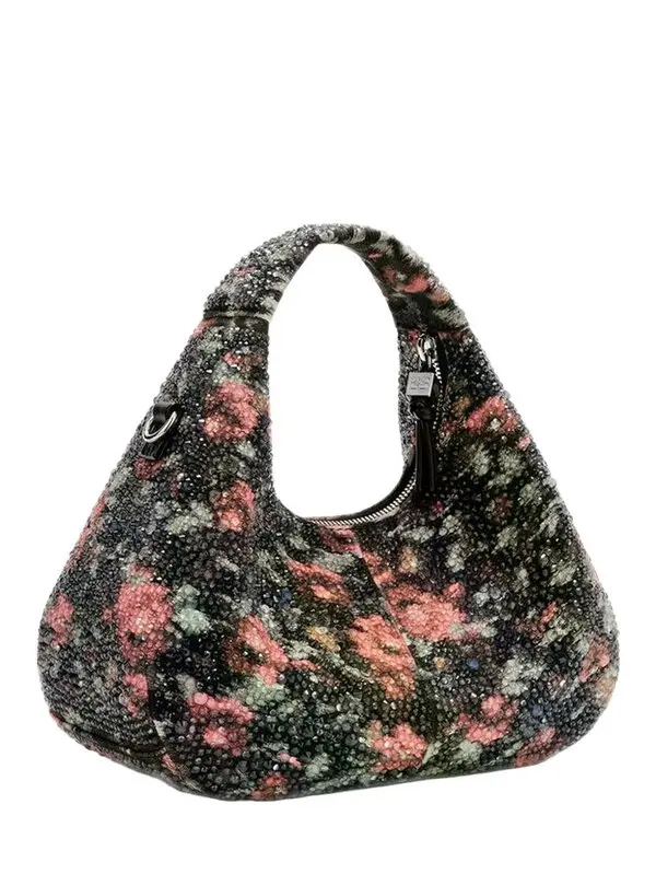 GANNI Beaded Floral Tote Bag - Black
