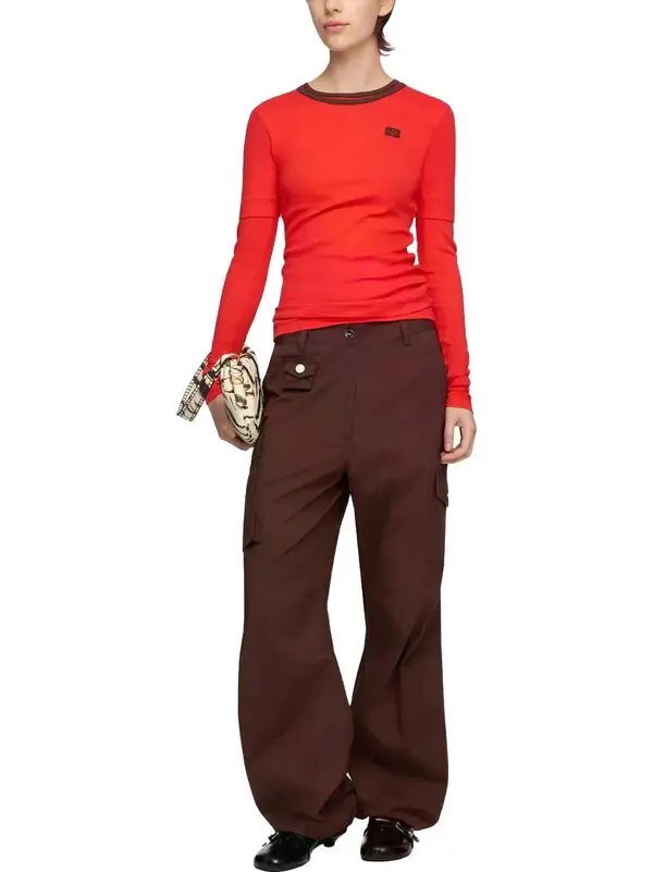 GANNI Drawstring-ankle Cargo Pants - Brown