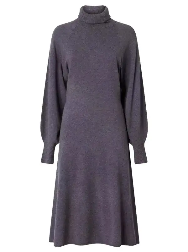 Pinko Roll Neck Balloon Sleeve Dress - Grey